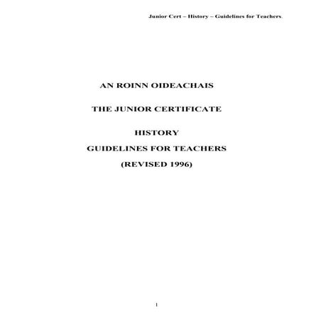 Jc history guidelines for teachers | PDF | Secondary Education | Education