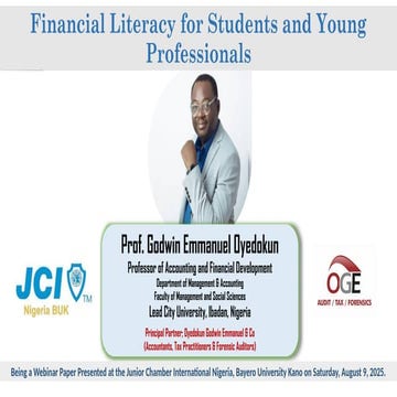 JCI Financial Literacy for Students and Young Professionals- Prof ...