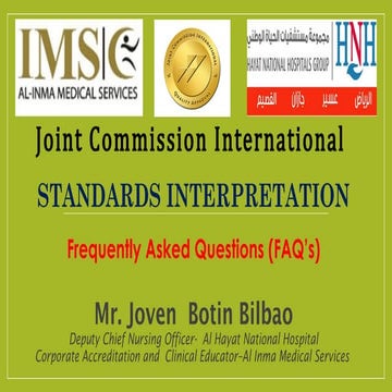 Joint Commission International 6th Edition standards interpretation FAQ ...