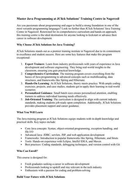 Machine Learning Training Centre In nagercoil | DOCX