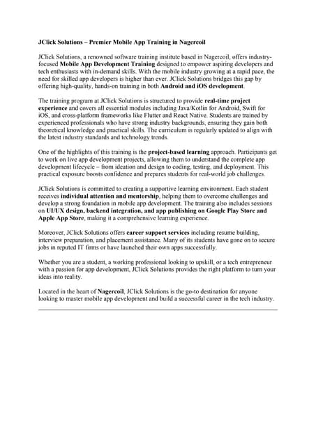 Machine Learning Training Centre In nagercoil | DOCX