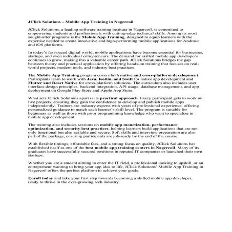 Machine Learning Training Centre In nagercoil | DOCX