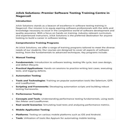 Best Software Training Centre in nagercoil | PDF