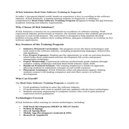 Machine Learning Training Centre In nagercoil | DOCX