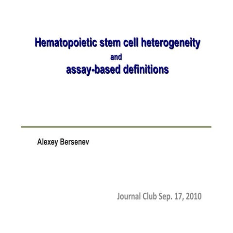 HSC_heterogeneity_definition | PPT