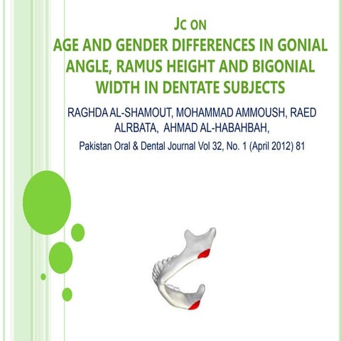 Jc on gonial angle - dr. priyadershini kasture | PPTX
