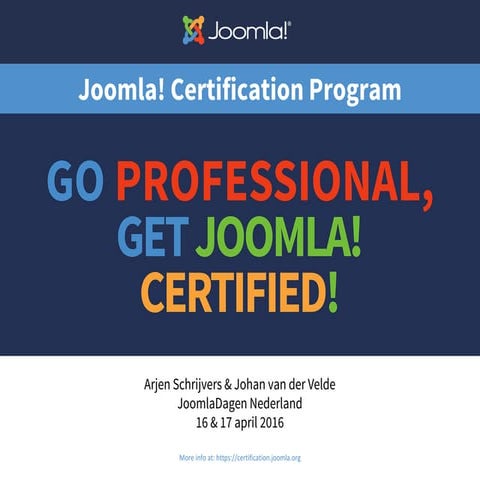 Joomla! Certification Program | PPT