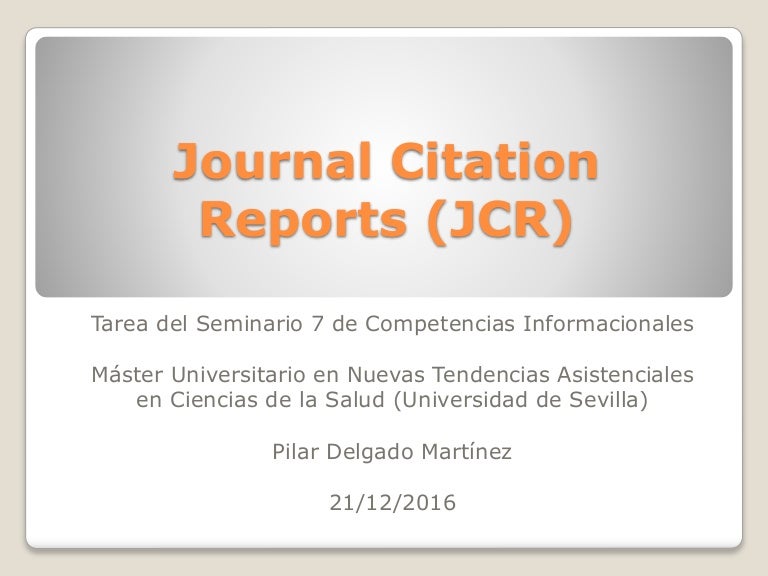 Journal Citation Reports (JCR)