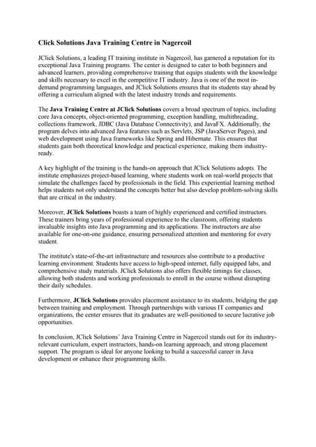 Machine Learning Training Centre In nagercoil | DOCX