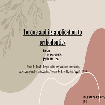 journal club torque in orthodontics by jr 1 | PPTX