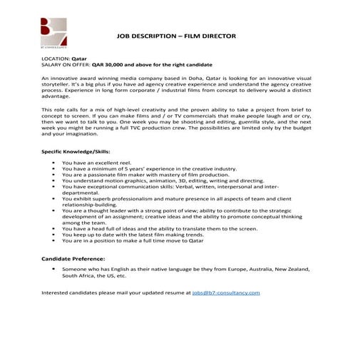 JD - FILM DIRECTOR | PDF