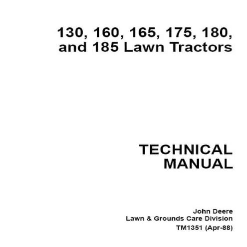 John Deere D125 D130 D140 D150 Lawn Tractors Service Repair Manual.pdf