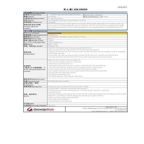 [Job Description] Android Developer | PDF