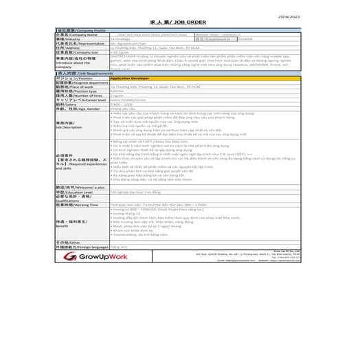 [Job Description] App developer | PDF