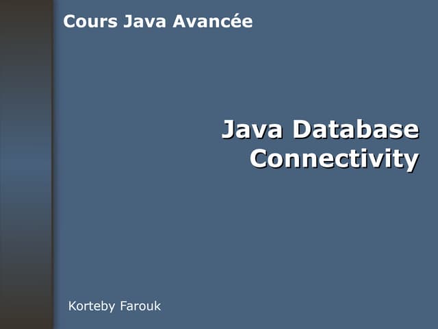 Java Database Connectivity Ppt