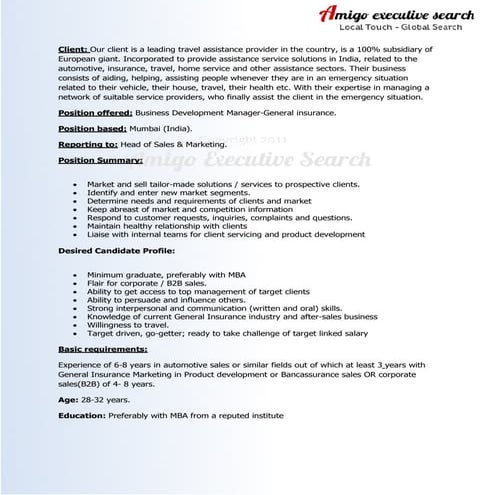 BDM-General insurance(sales) | PDF