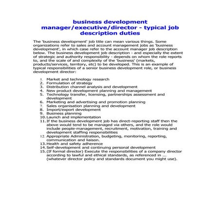 J d business development manager | PDF