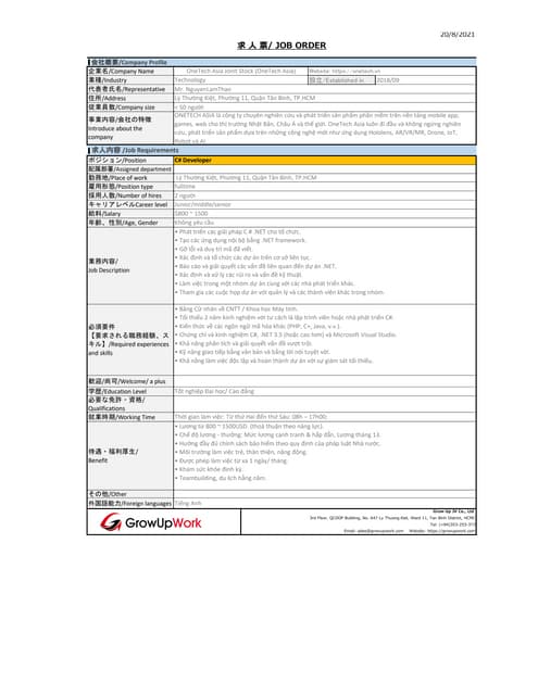 [Job Description] Devops engineer | PDF