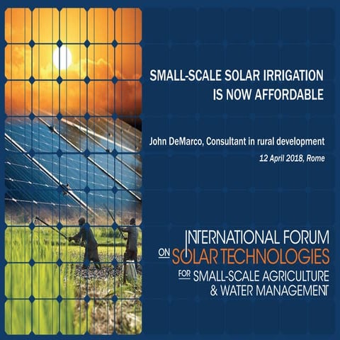 Small-scale Solar Irrigation Is Now Affordable | PDF