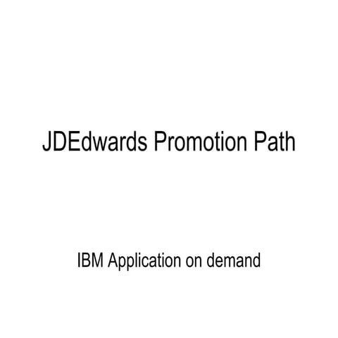 Jde promotion path | PPT