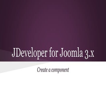 Jdeveloper Create Component Ppt