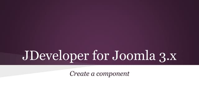 Jdeveloper Create Component Ppt