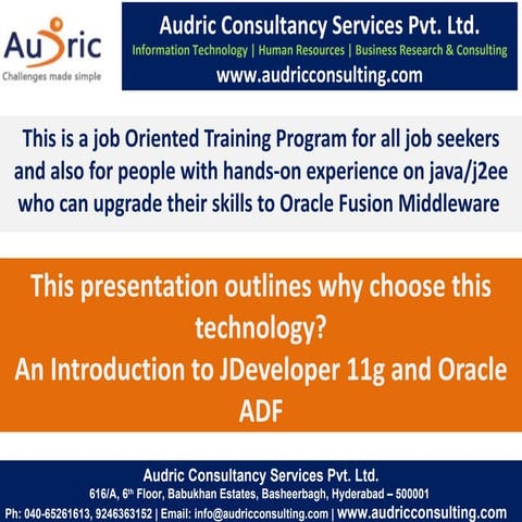J Developer Oracle Adf Introduction Ppt 4967