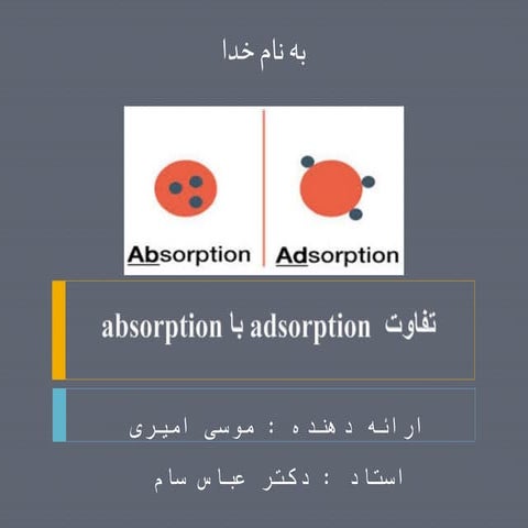 difference between absorption and adsorption | PPTX