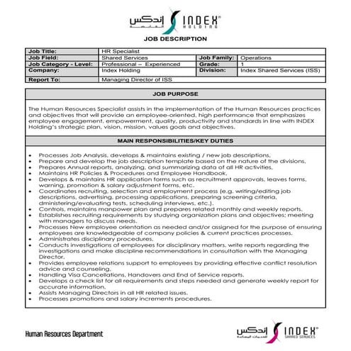 Jd hr specialist | DOC