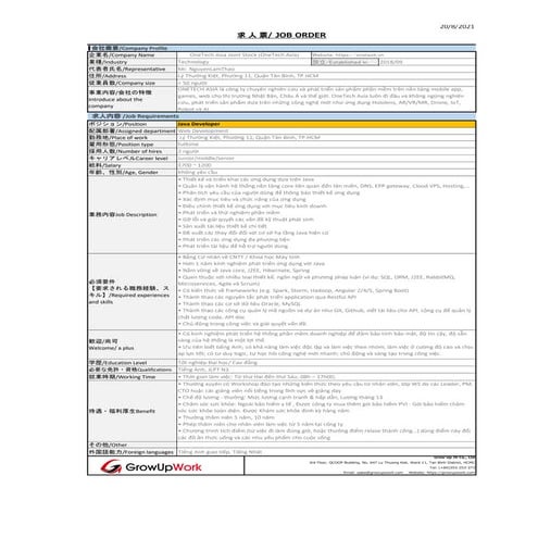 [Job Description] Java Developer | PDF