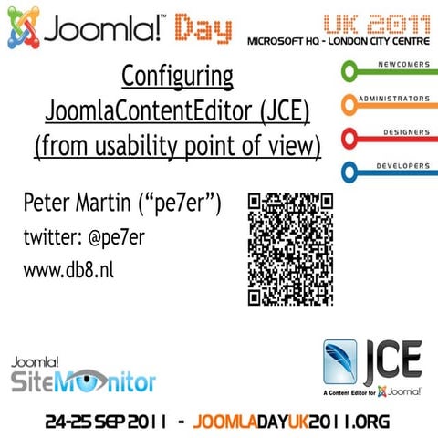 Configuring Joomla JCE editor from usability point of view | PPT