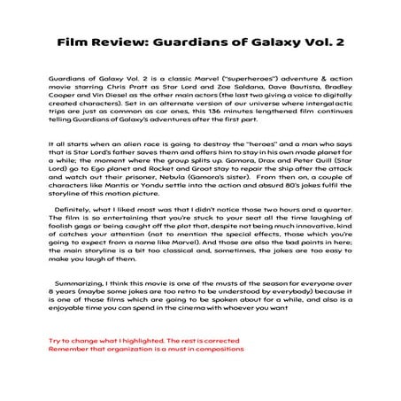 Film review: Guardians of Galaxy vol. 2 | PDF