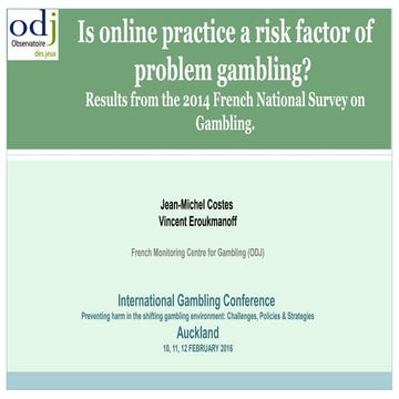Is online practice a risk factor of problem gambling? Results from the ...