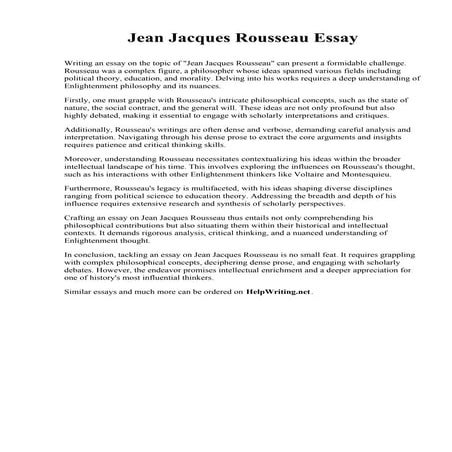 PHILOSOPHY REPORT PHILOSOPHER JEAN JACQUES ROUSSEAU | PPTX