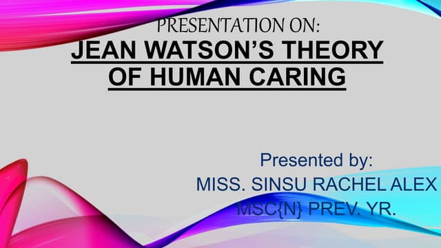 TFN PPT GROUP 4 KATIE ERIKSSON CARIRATIVE CARING THEORY | PDF