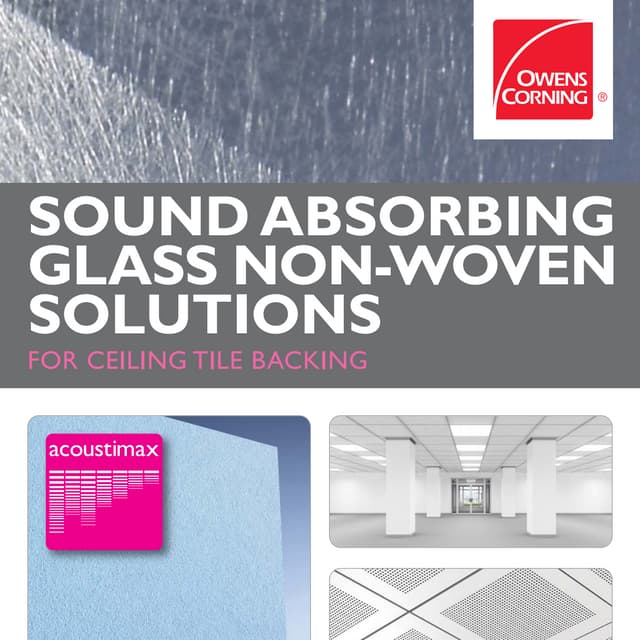 Owens Corning product panel_Sound absorbing glass non-woven solutions ...