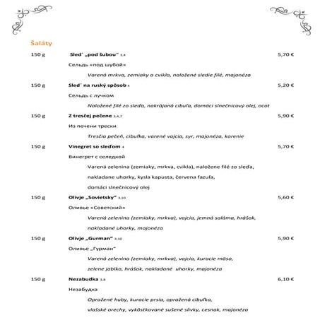 Jedalny listok 2020 | PDF