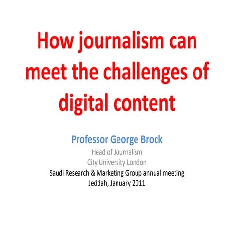 How Journalism Faces the Challenges of Digital | PPTX