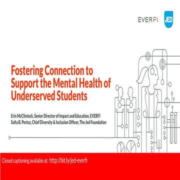 Fostering Connection to Support the Mental Health of Underserved ...