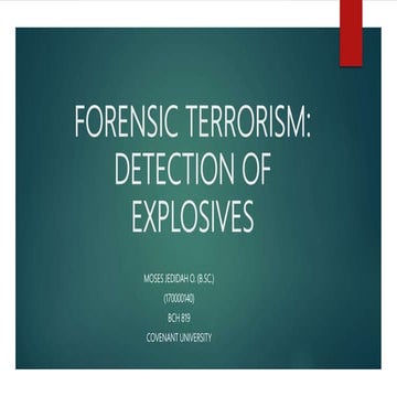 Forensic Terrorism: Detection of Explosives | PPTX