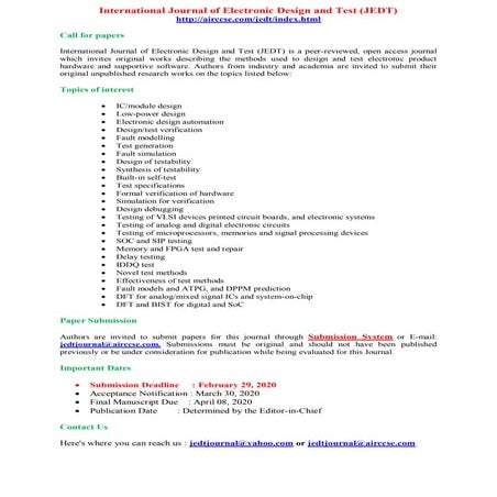 FREE PUBLICATION CHARGES - International Journal of Electronic Design ...