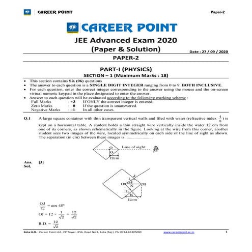 Jee advanced-2020-paper-2-solution | PDF