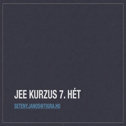 Jee kurzus 7. het | PPT
