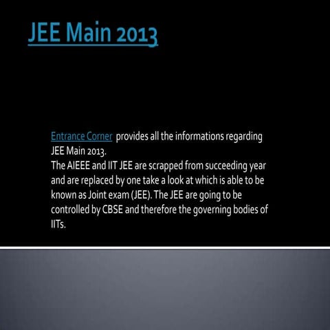 Jee main 2013 | PPTX