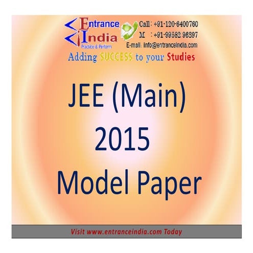 Jee main 2015 model paper by entranceindia | PDF