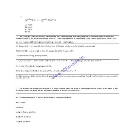 Jee main questions | PDF