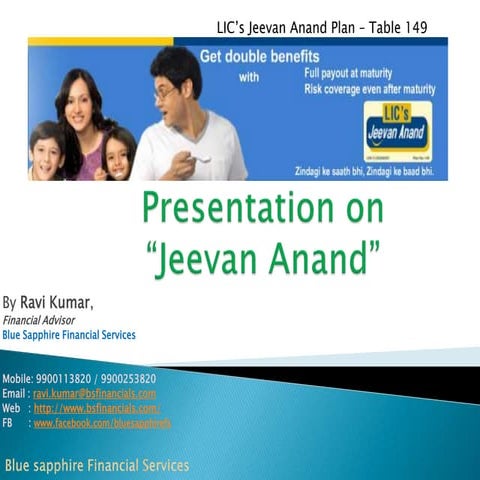 LIC'sJEEVAN ANAND PLAN | PPSX