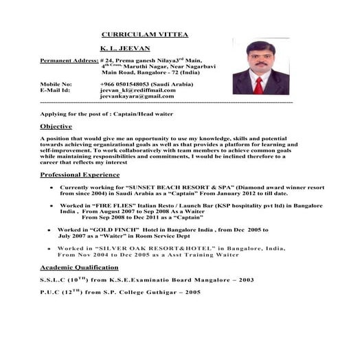 Jeevan Cv | DOCX