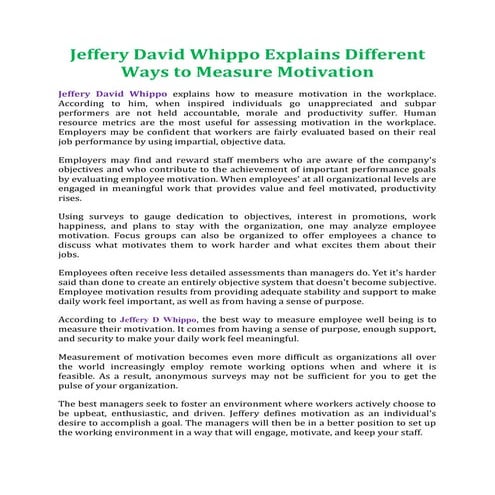 Jeffery Whippo Shares Strategies for Understanding Employee Motivation.pptx