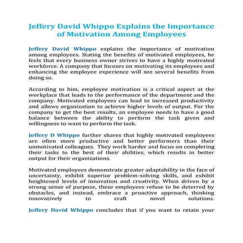 Jeffery Whippo Shares Strategies for Understanding Employee Motivation.pptx